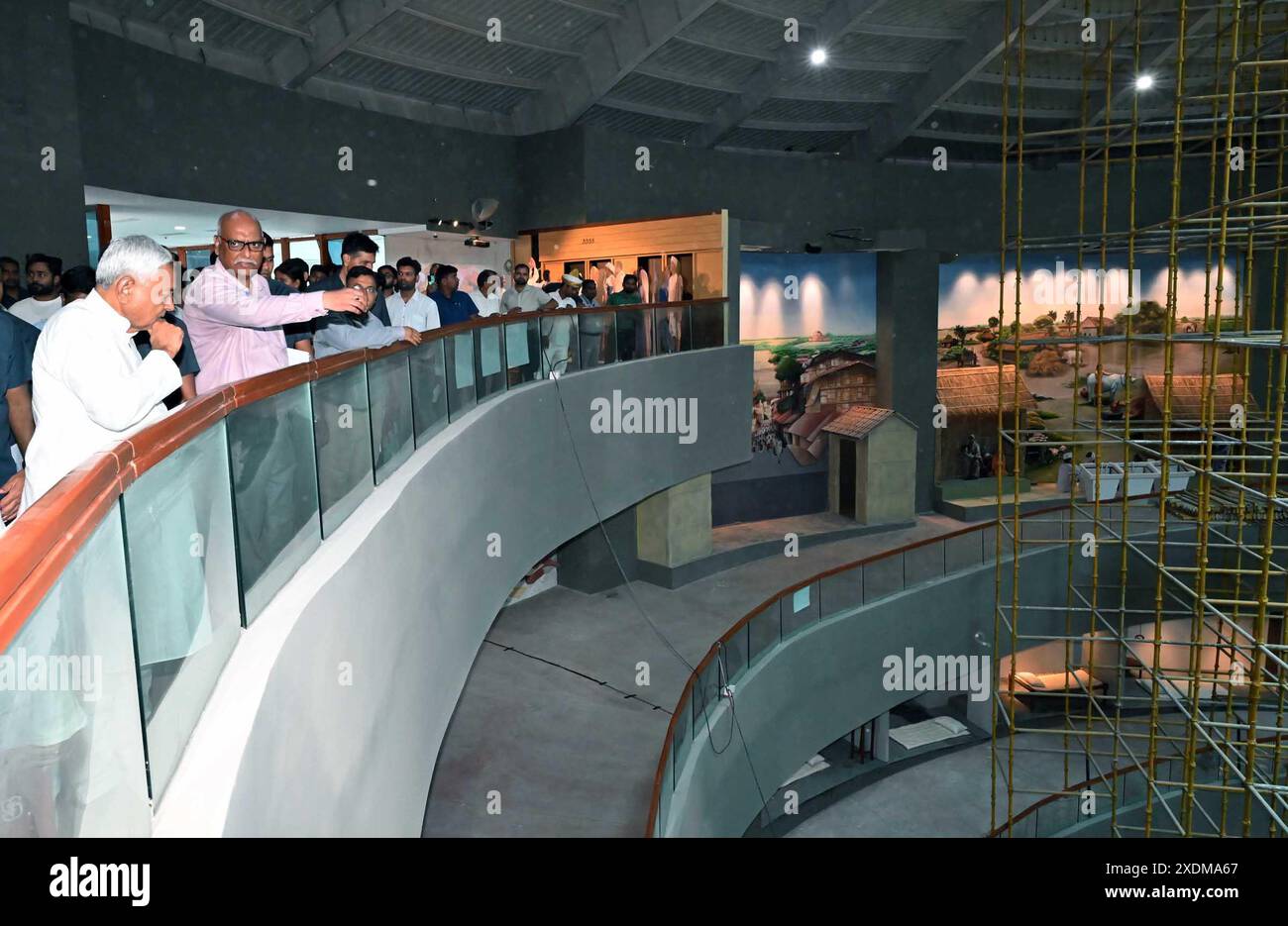 PATNA, INDIA - JUNE 23: Bihar Chief Minister Nitish Kumar inspecting ...
