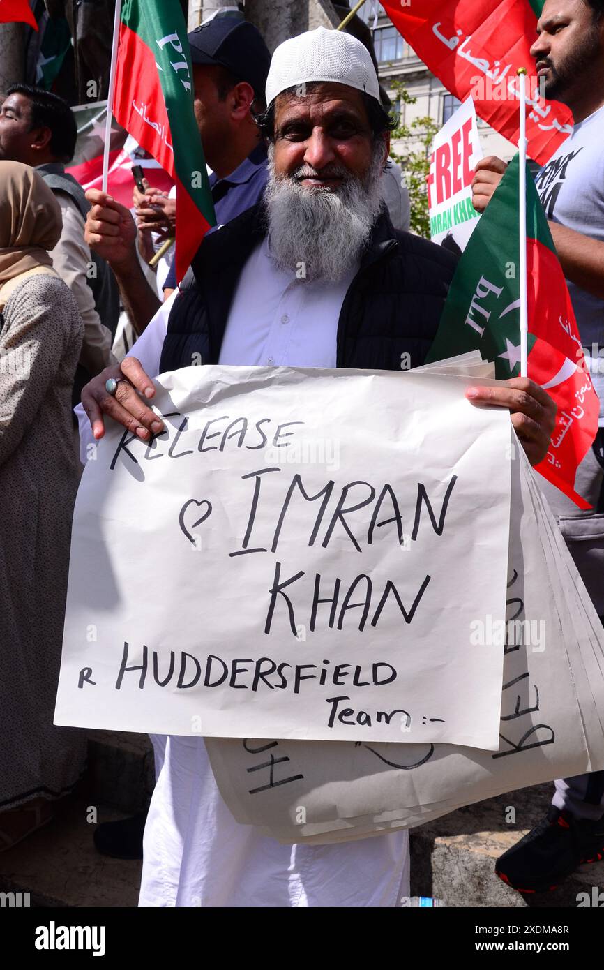 Manchester, UK, 23rd June, 2024. People protest in Piccadilly Gardens ...