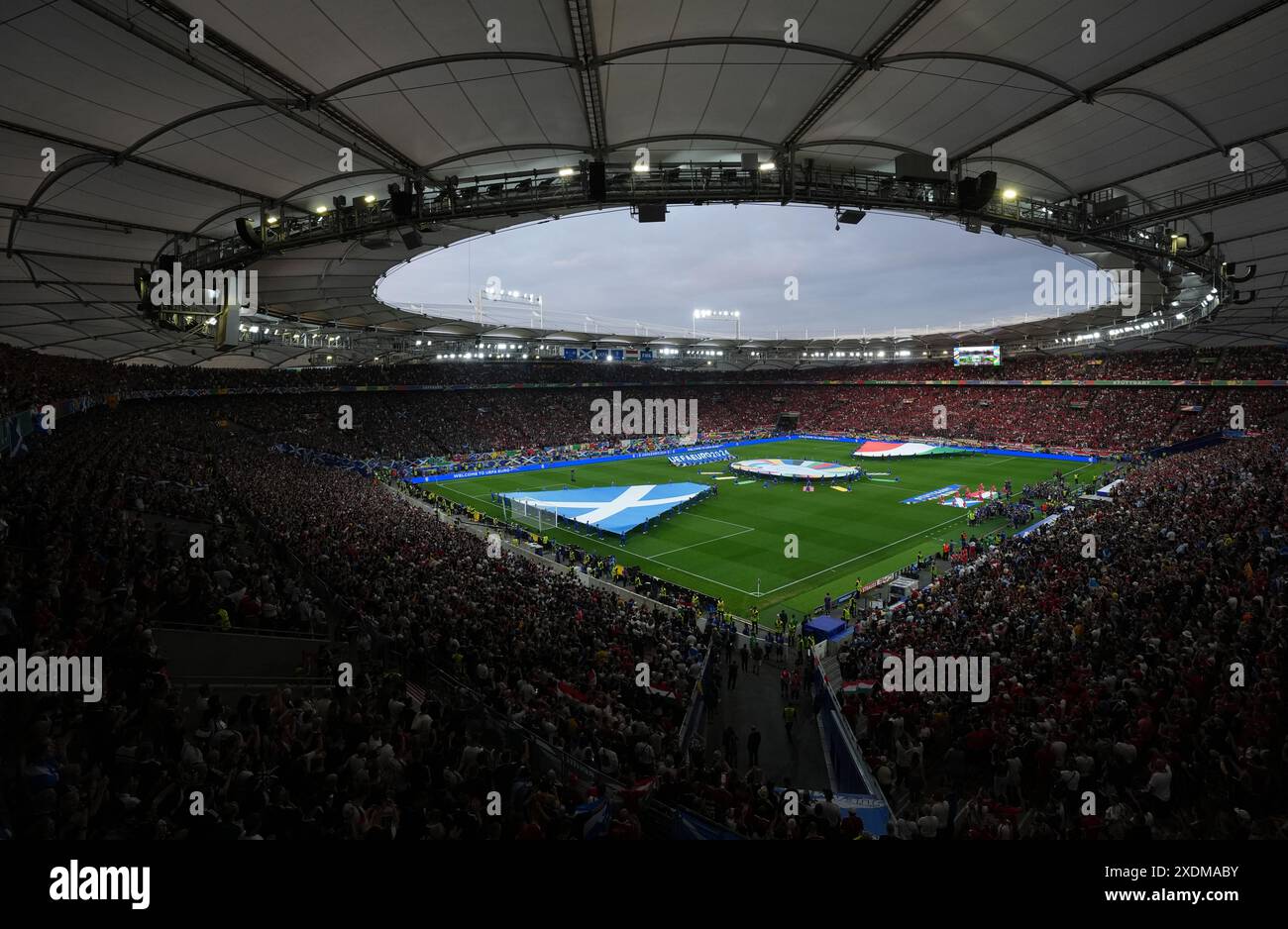 A general view of the ground as the teams line up before the UEFA Euro ...
