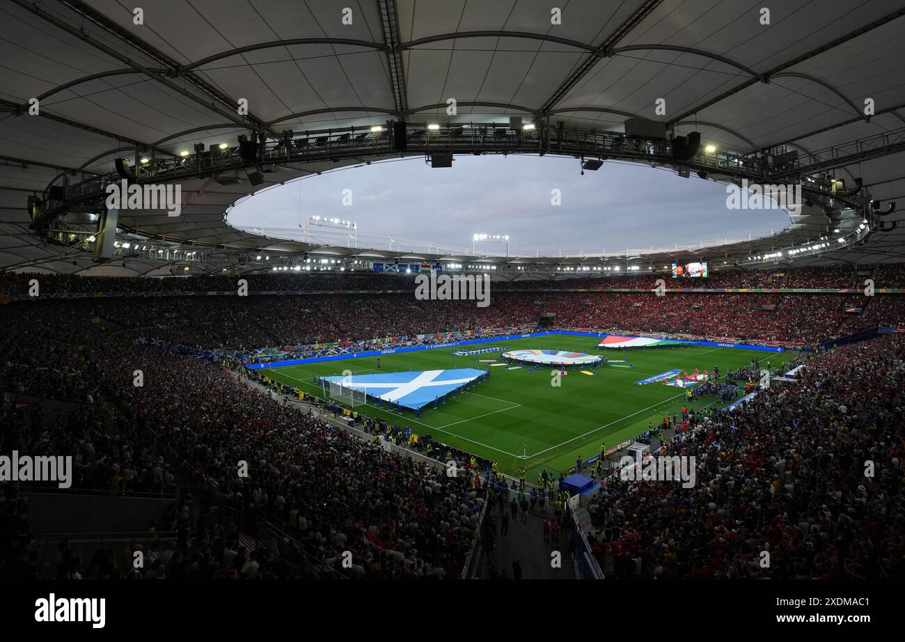 A general view of the ground as the teams line up before the UEFA Euro ...