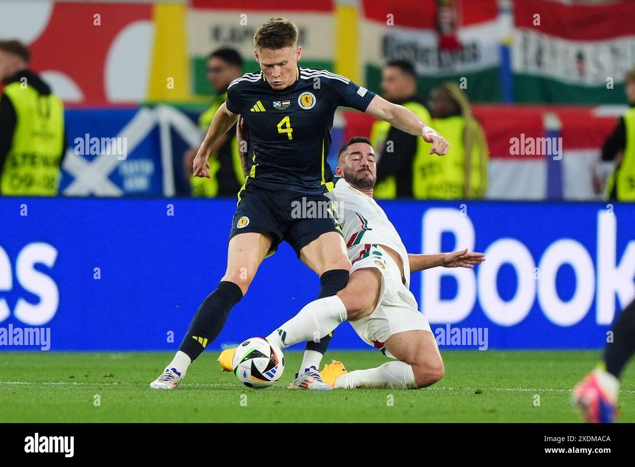 Hungary's Endre Botka (right) and Scotland's Scott McTominay battle for ...
