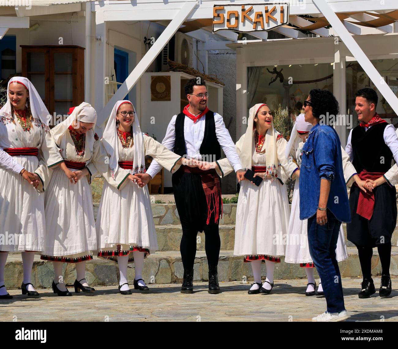 Tilos Island, Dodecanese. Scenes from filming of a television program ...