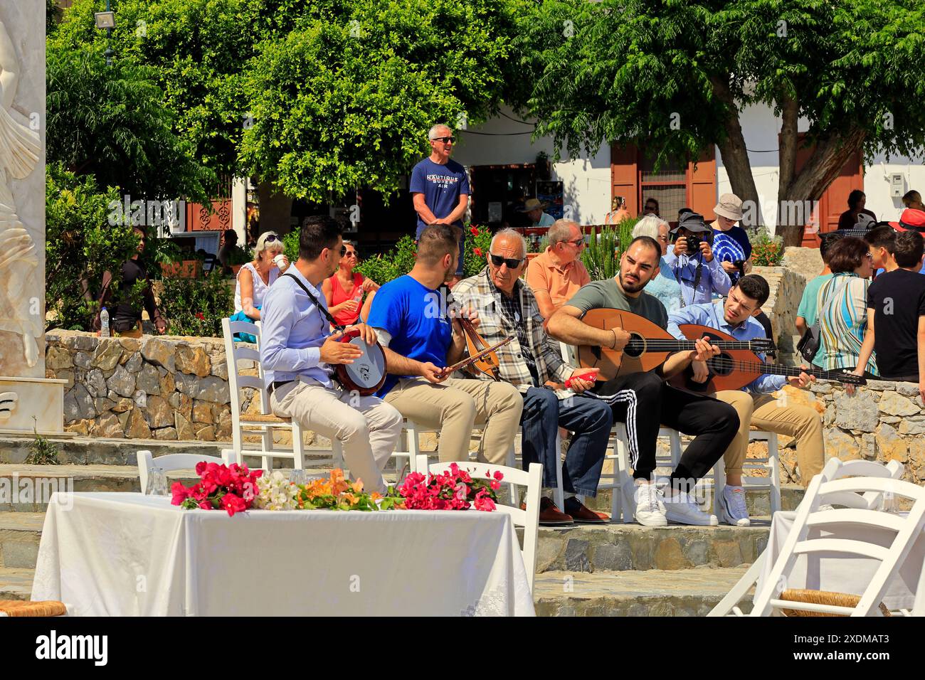 Traditional music, Tilos Island, Dodecanese. Scenes from filming of a ...