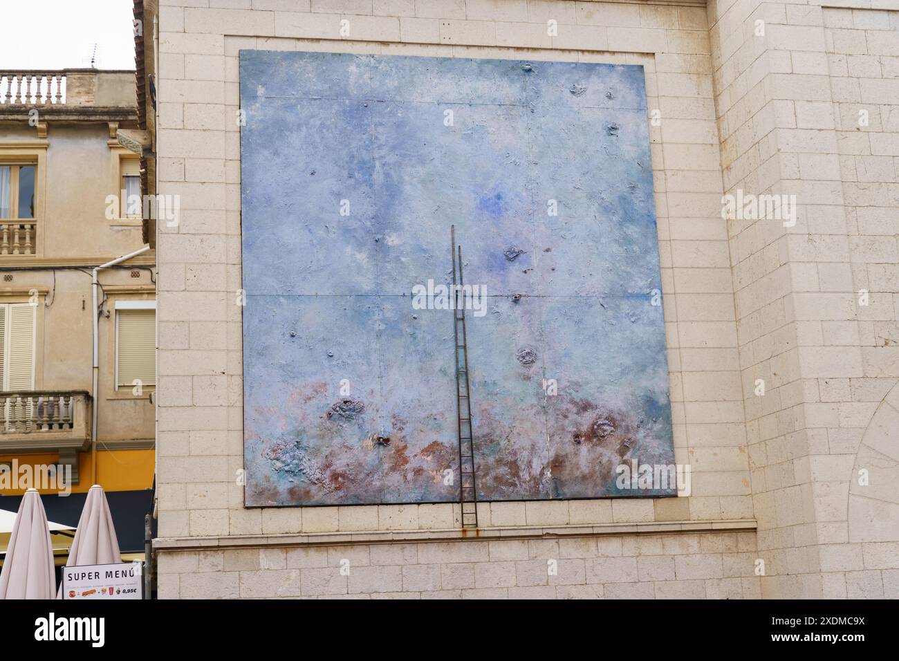 Figueres, Spain - May 13, 2023: A large, abstract mural on a building ...