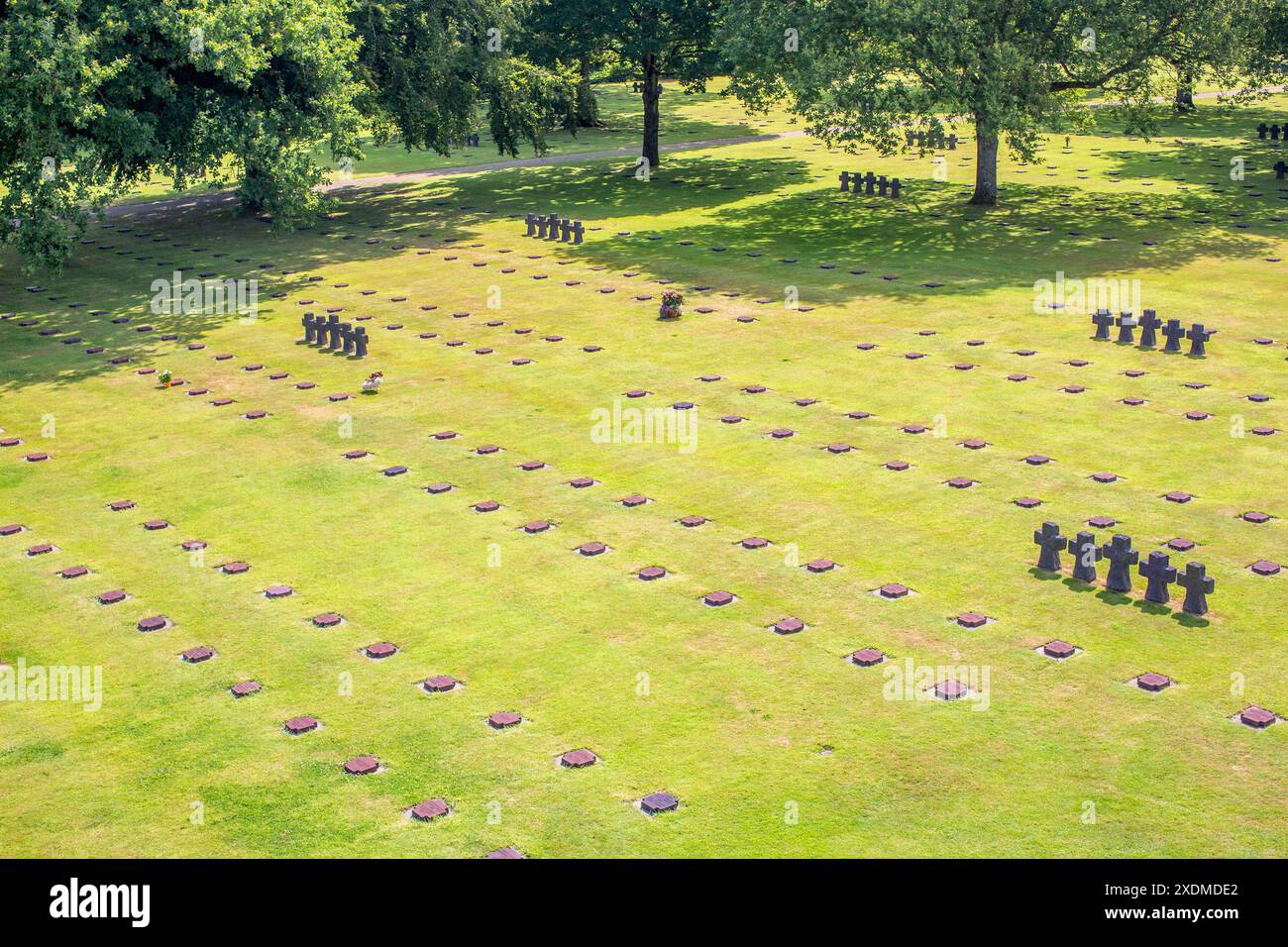 A serene aerial view of the German military cemetery located in ...
