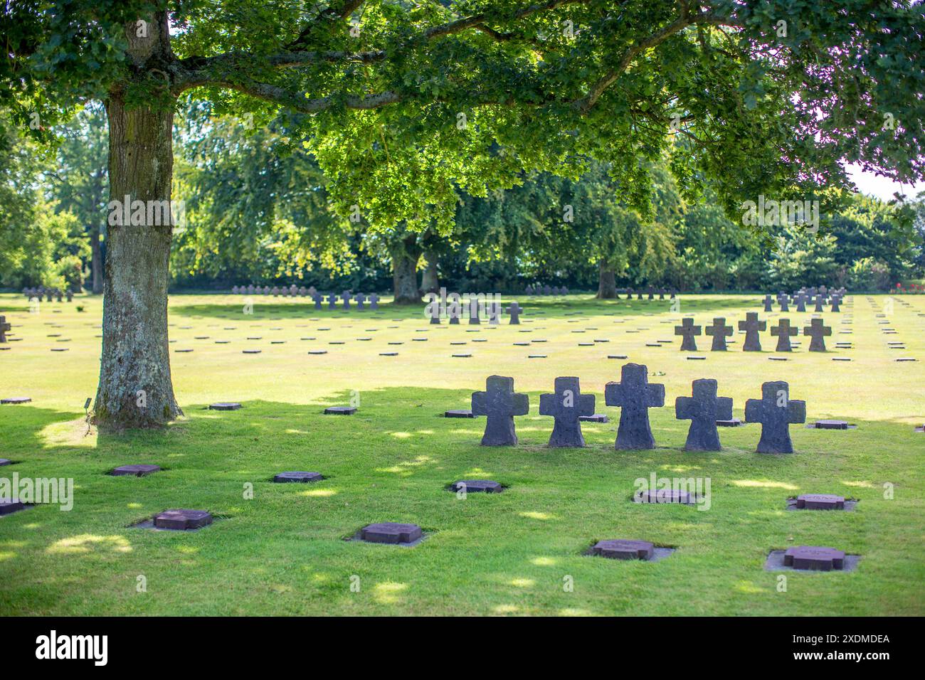Serene view of the German military cemetery in Normandy, France ...