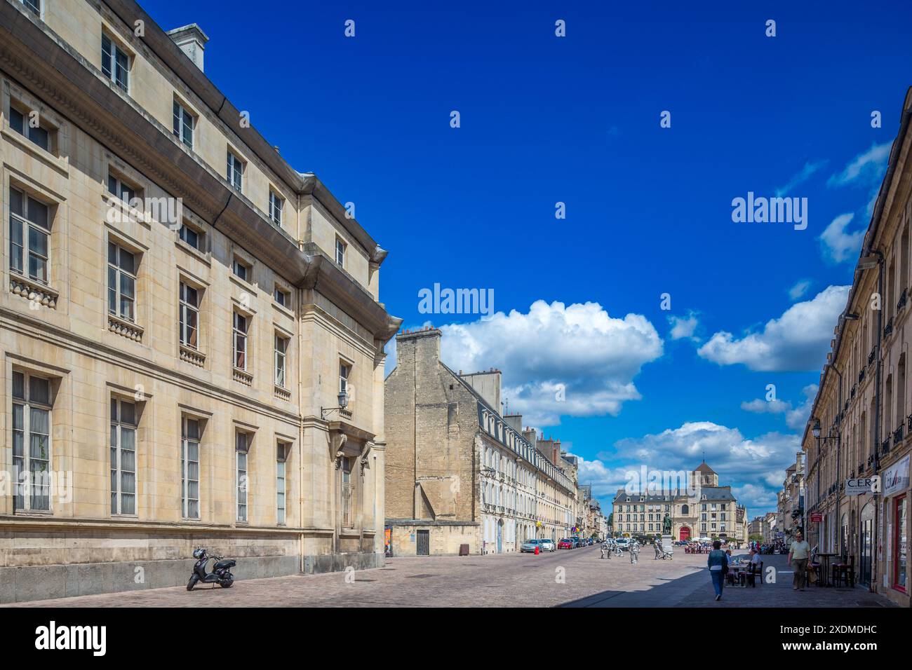 Scenic view of Saint Sauveur Square, historic buildings and streets in ...