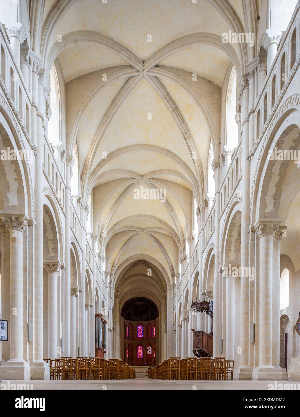 Magnificent architectural shot of the interior of Abbaye aux Dames in ...