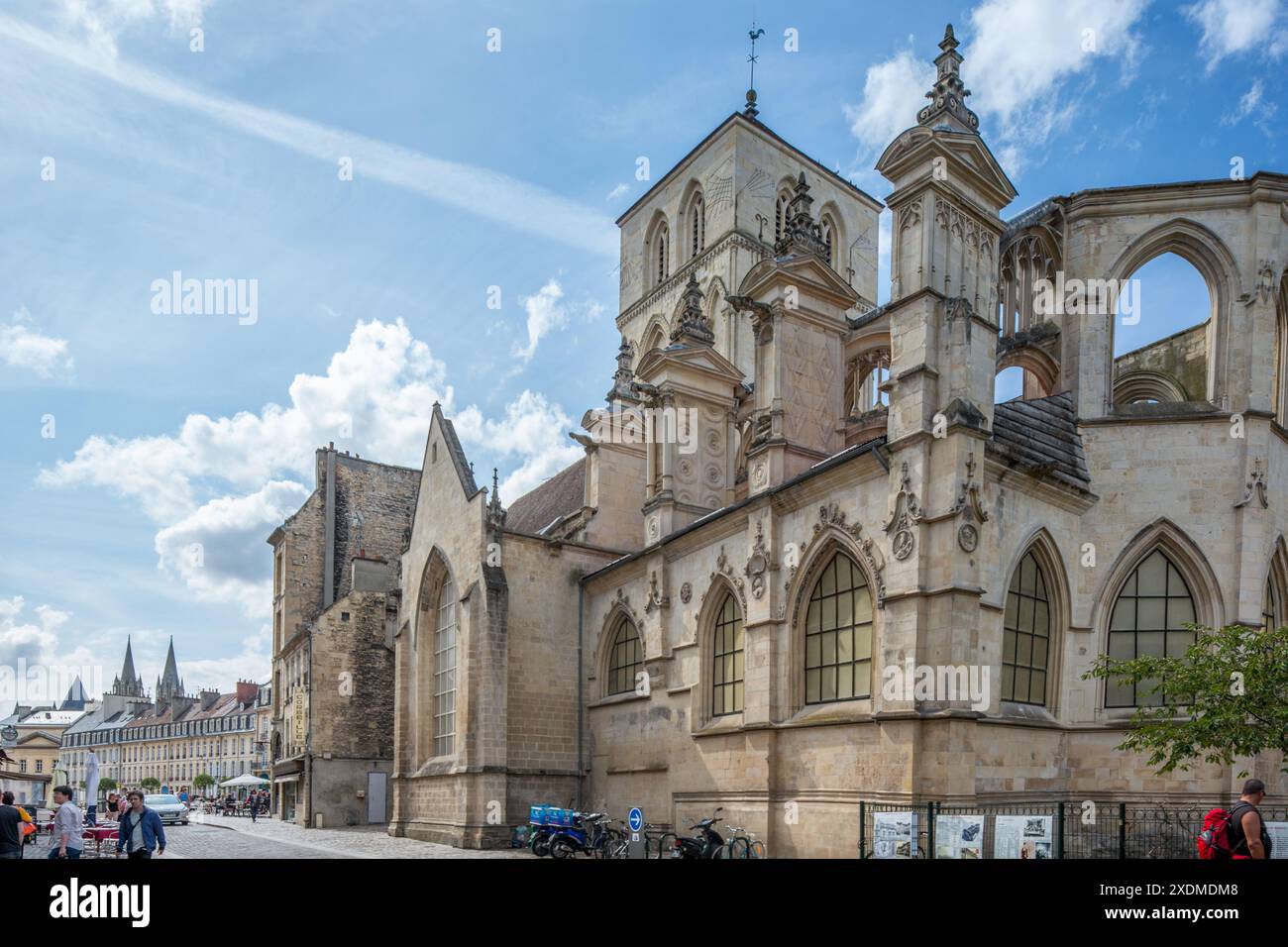 A beautiful view of Saint Sauveur church located in Caen, Normandy ...