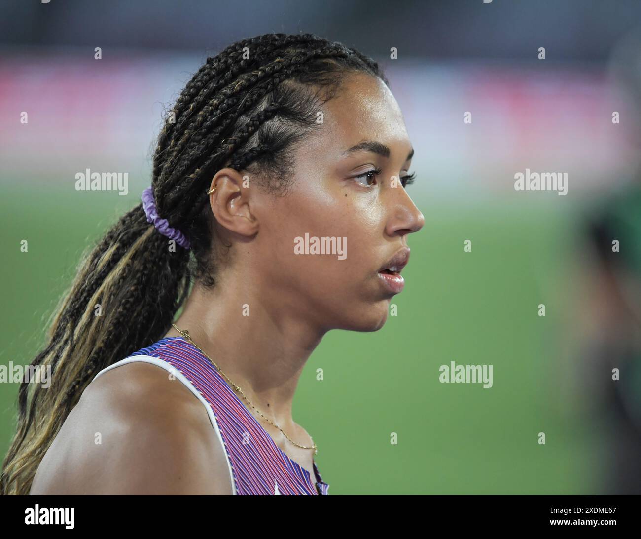 Morgan Lake of Great Britain competing in the womens high jump ...
