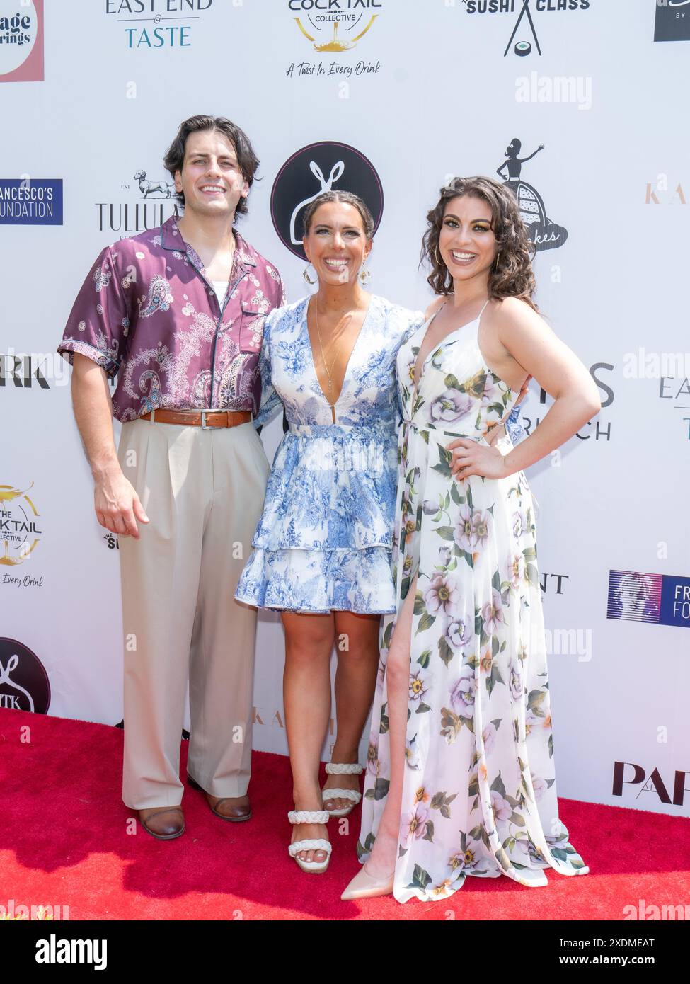 Jack Helfrich, Vanessa Gordon and Sasha Prendes attends the Hampton's ...