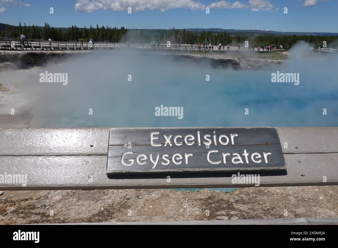 Excelsior Geyser crater in the Midway Geyser Basin of Yellowstone ...