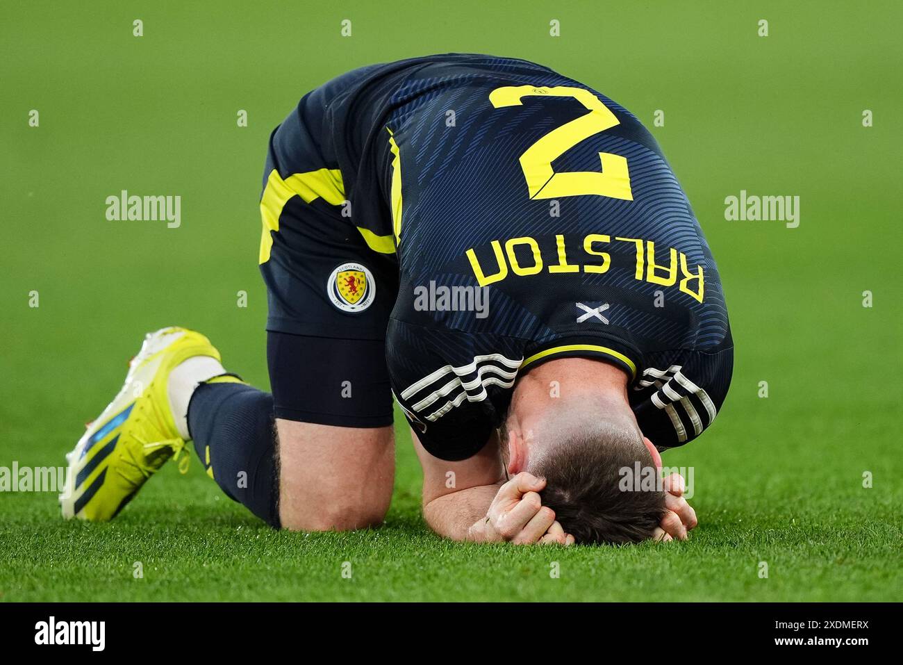 Scotland's Anthony Ralston goes down injured during the UEFA Euro 2024 ...