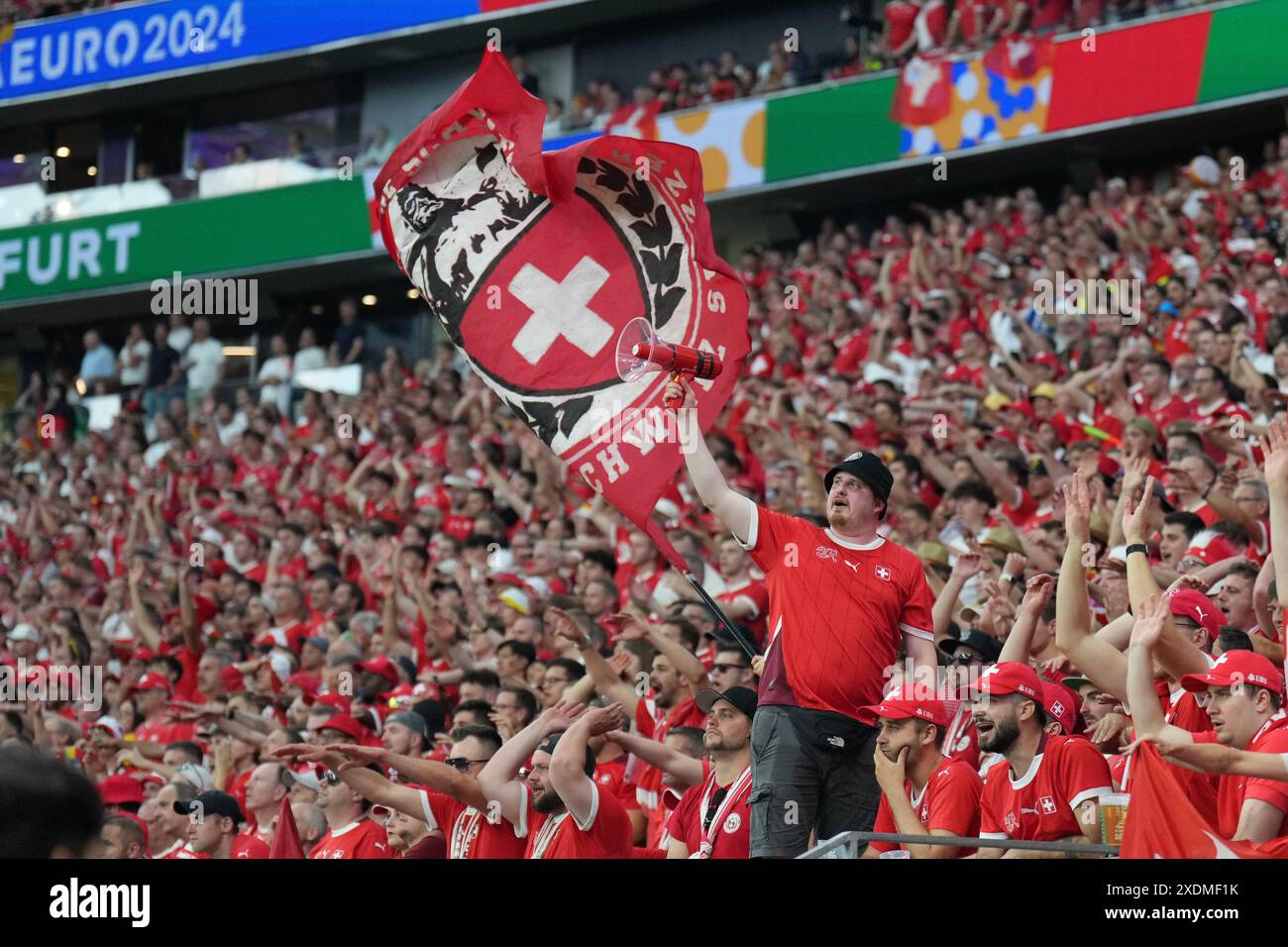 Frankfurt, Germany. 23 June, 2024. Fans during the UEFA EURO 2024 group ...