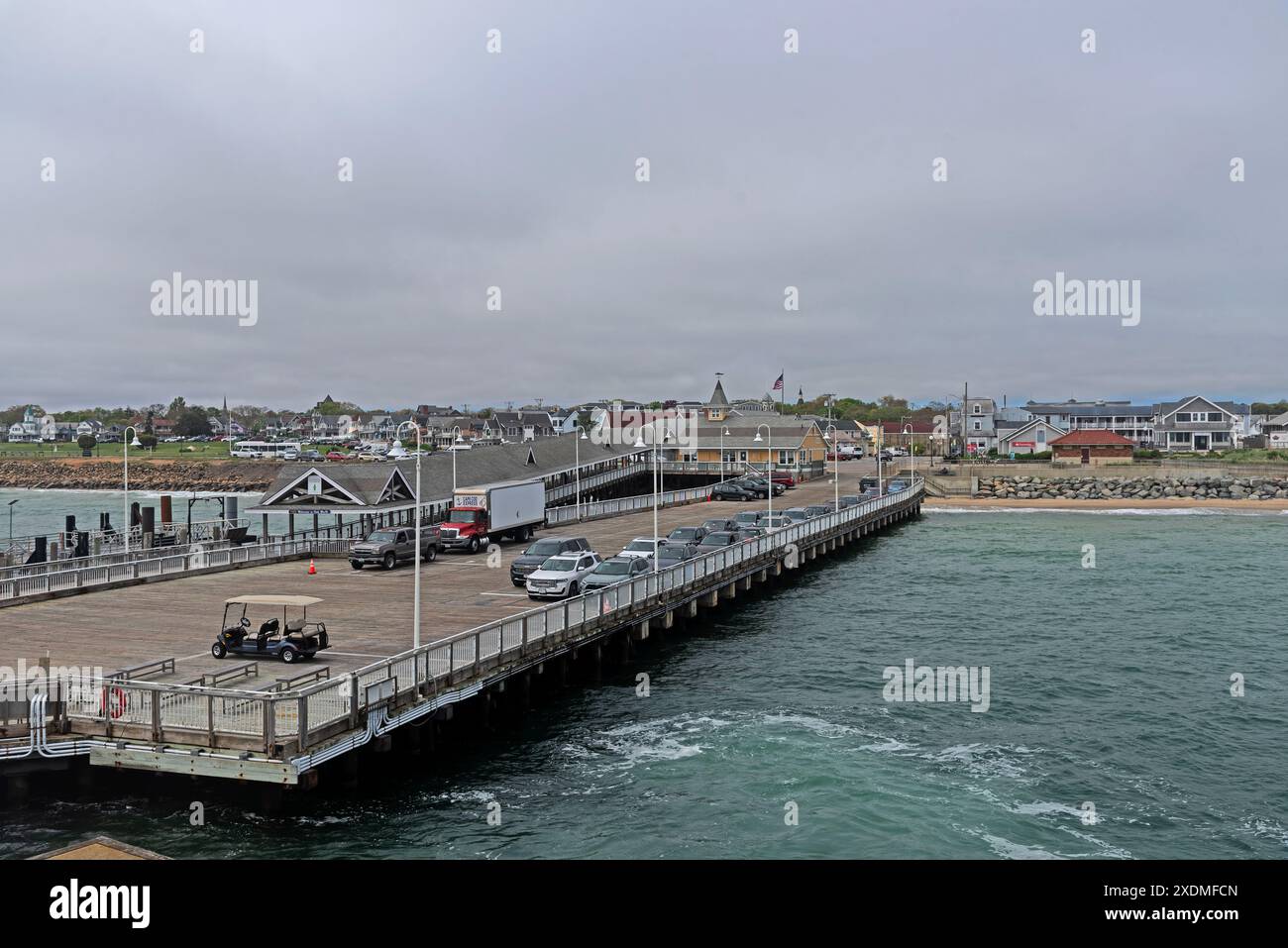 Oak Bluffs Authority Ferries pier , Martha's Vineyard, MA, USA Stock ...