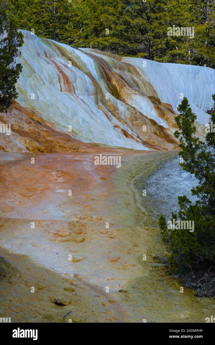 Travertine terraces yellowstone hi-res stock photography and images - Alamy