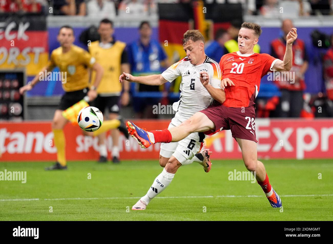 Germany's Joshua Kimmich in action against Switzerland's Michel ...
