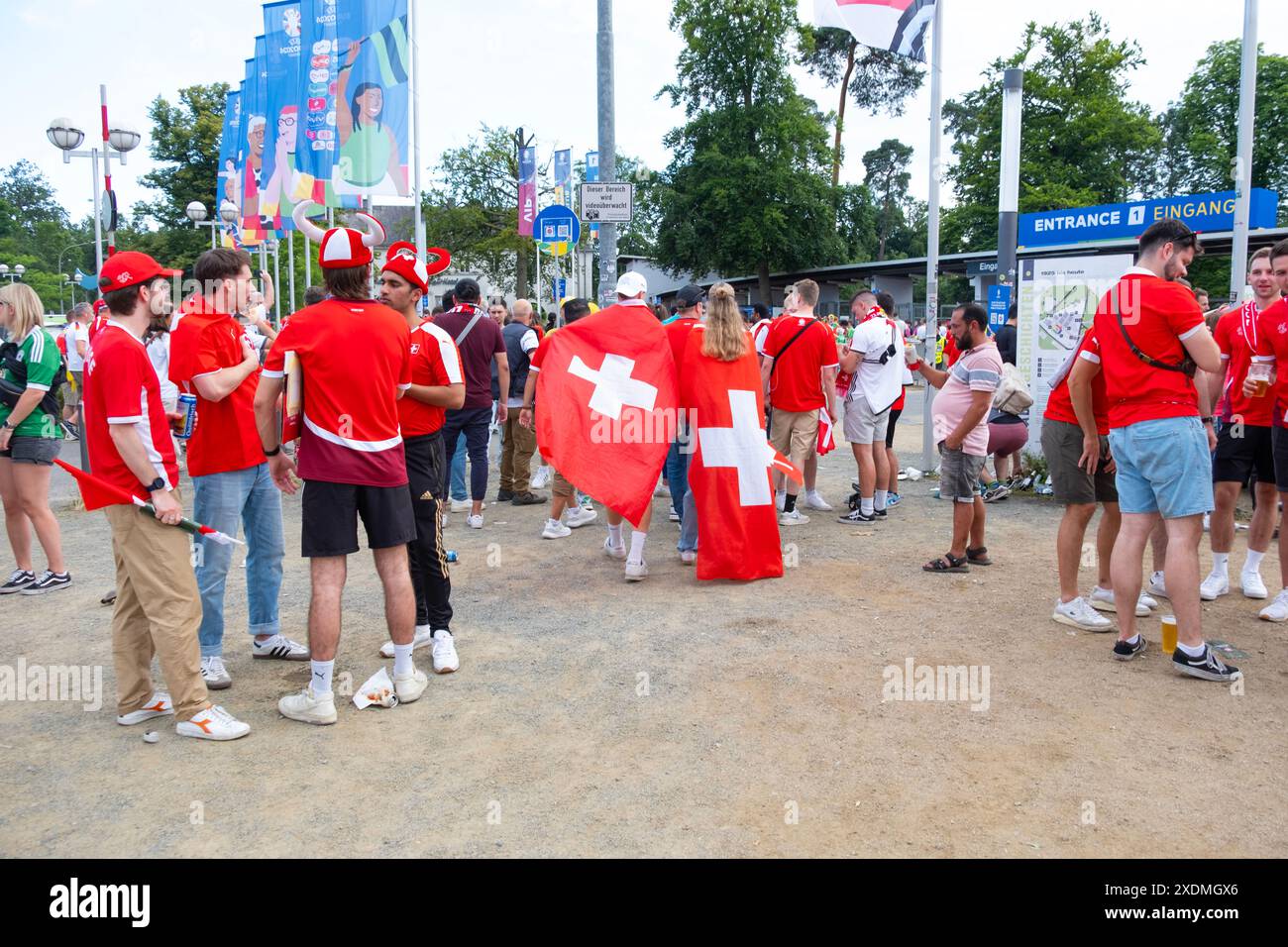 Football fans, spectators, supporters in colorful Germany and ...