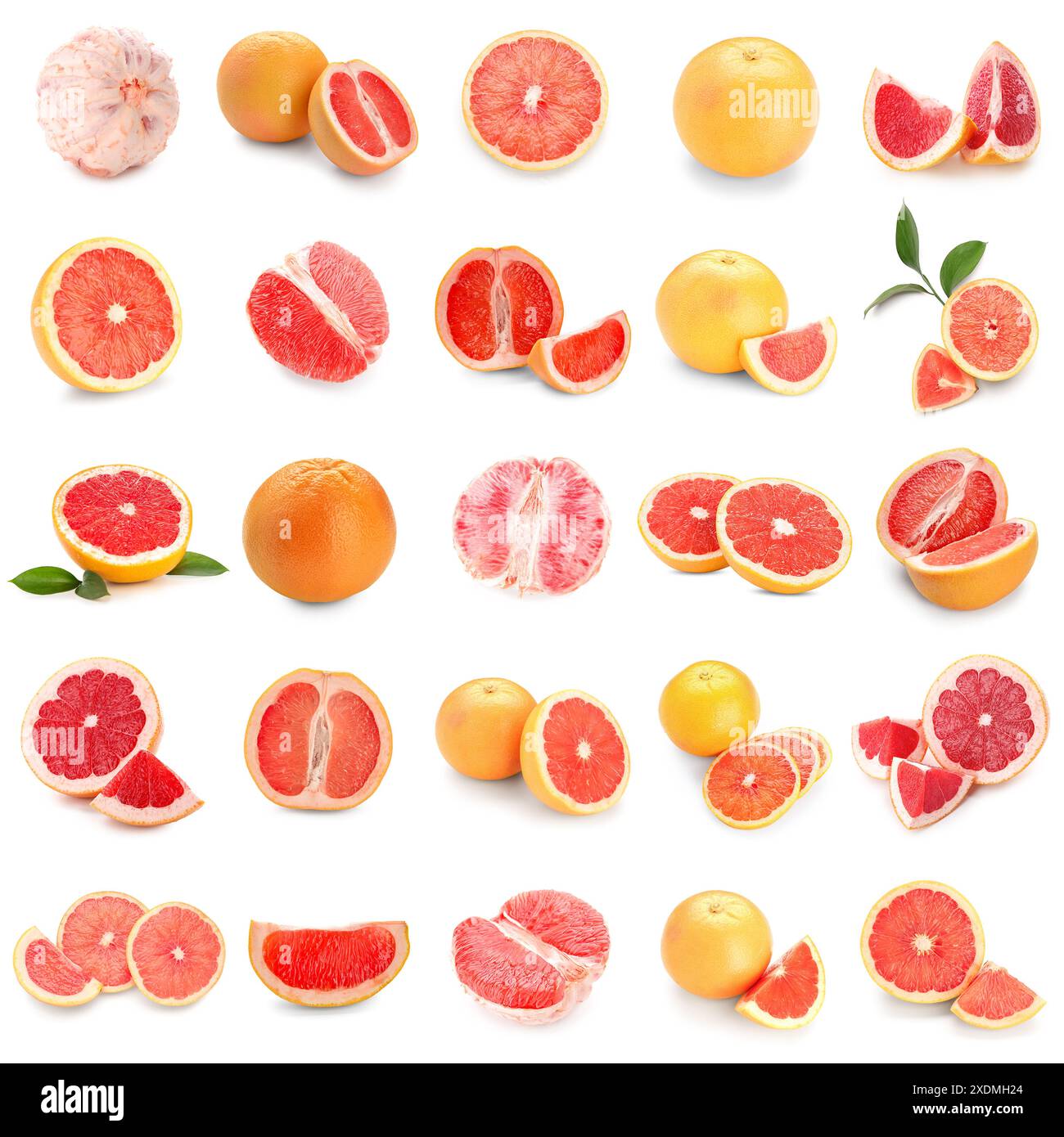 Set of ripe grapefruits on white background Stock Photo - Alamy