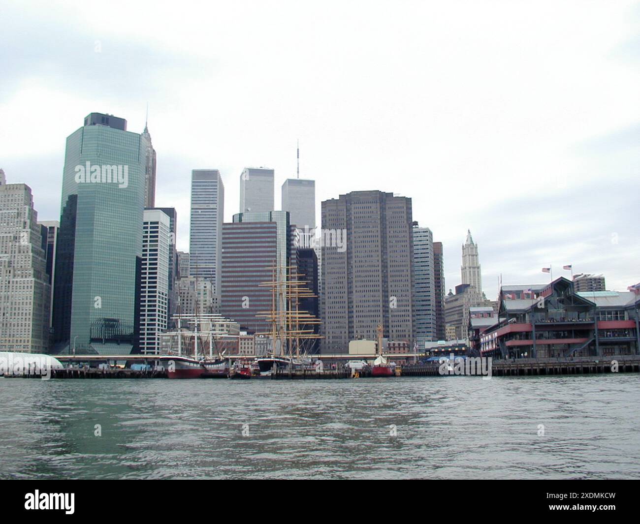 South Street Seaport Museum, lower Manhattan, New York, with the twin ...