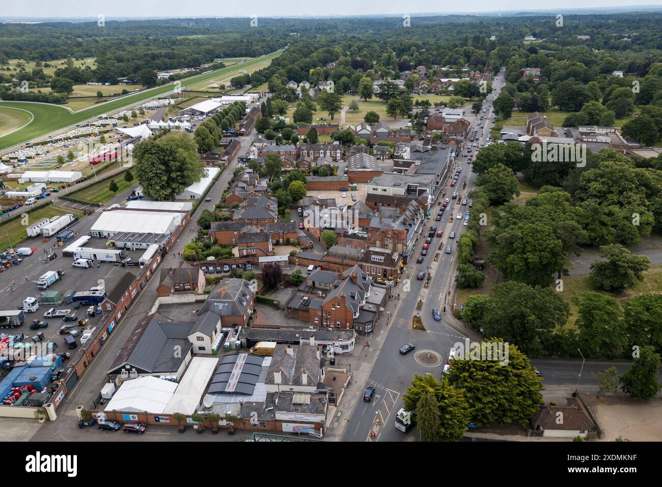 Aerial view of the High Street in Ascot, Berkshire, UK Stock Photo - Alamy