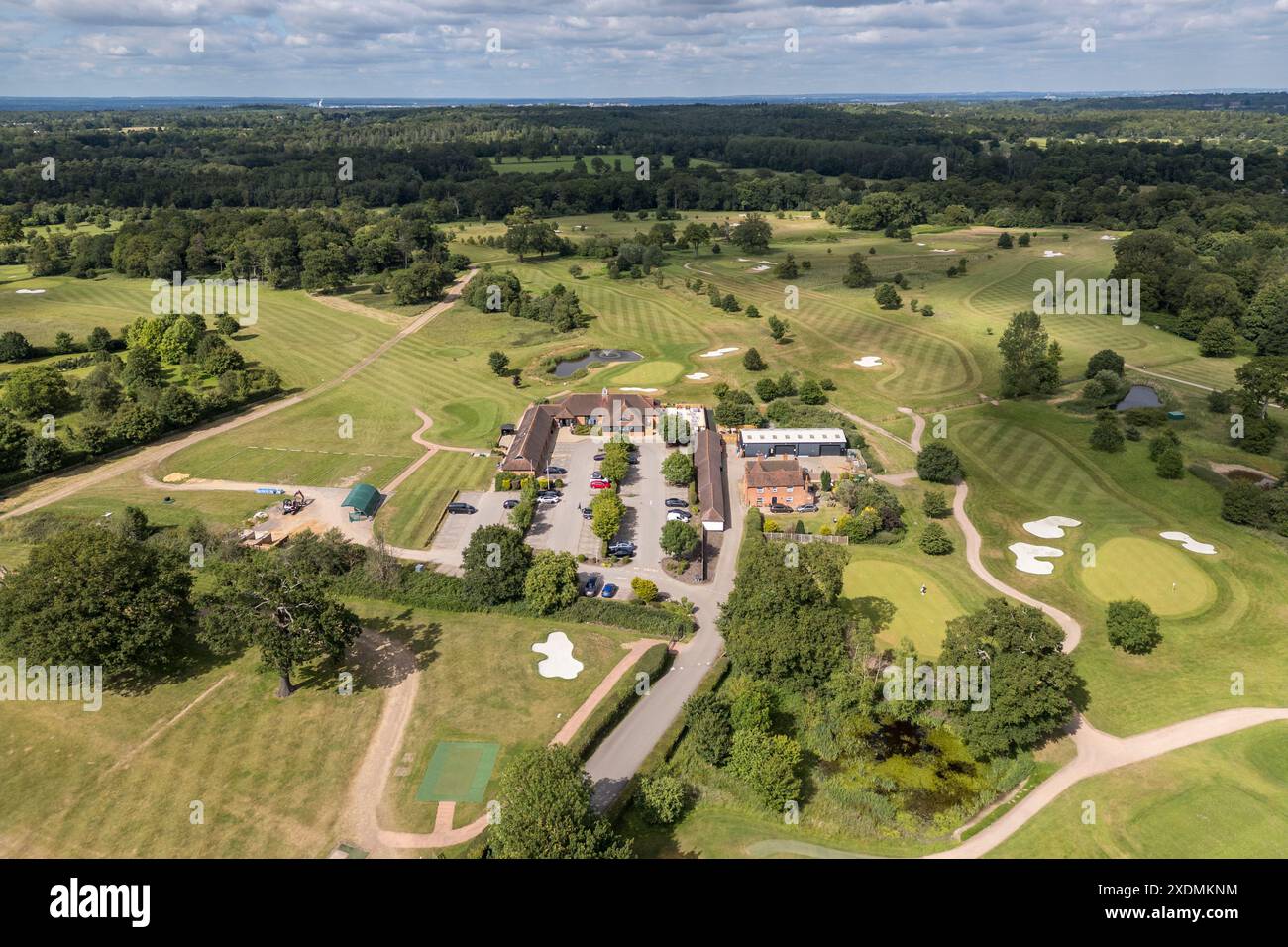 Aerial view of club house of the Royal Ascot Golf Club, Ascot ...