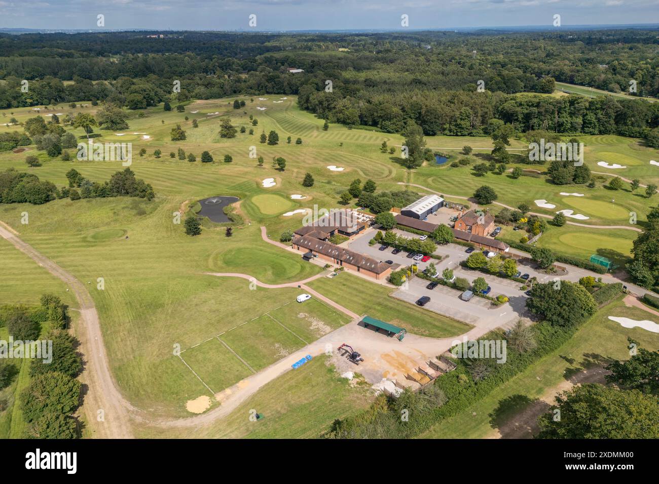 Aerial view of club house of the Royal Ascot Golf Club, Ascot ...