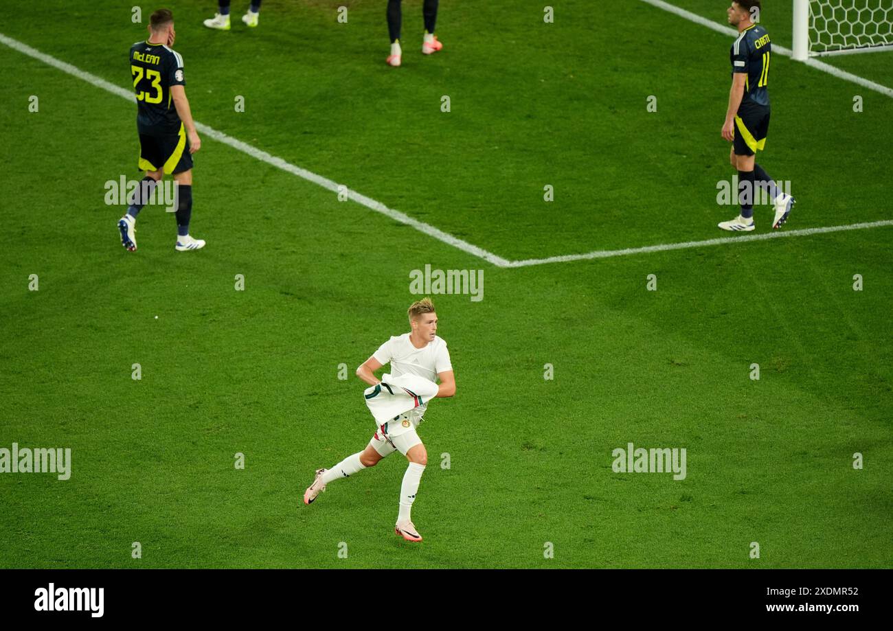 Hungary's Kevin Csoboth celebrates scoring the winning goal during the ...