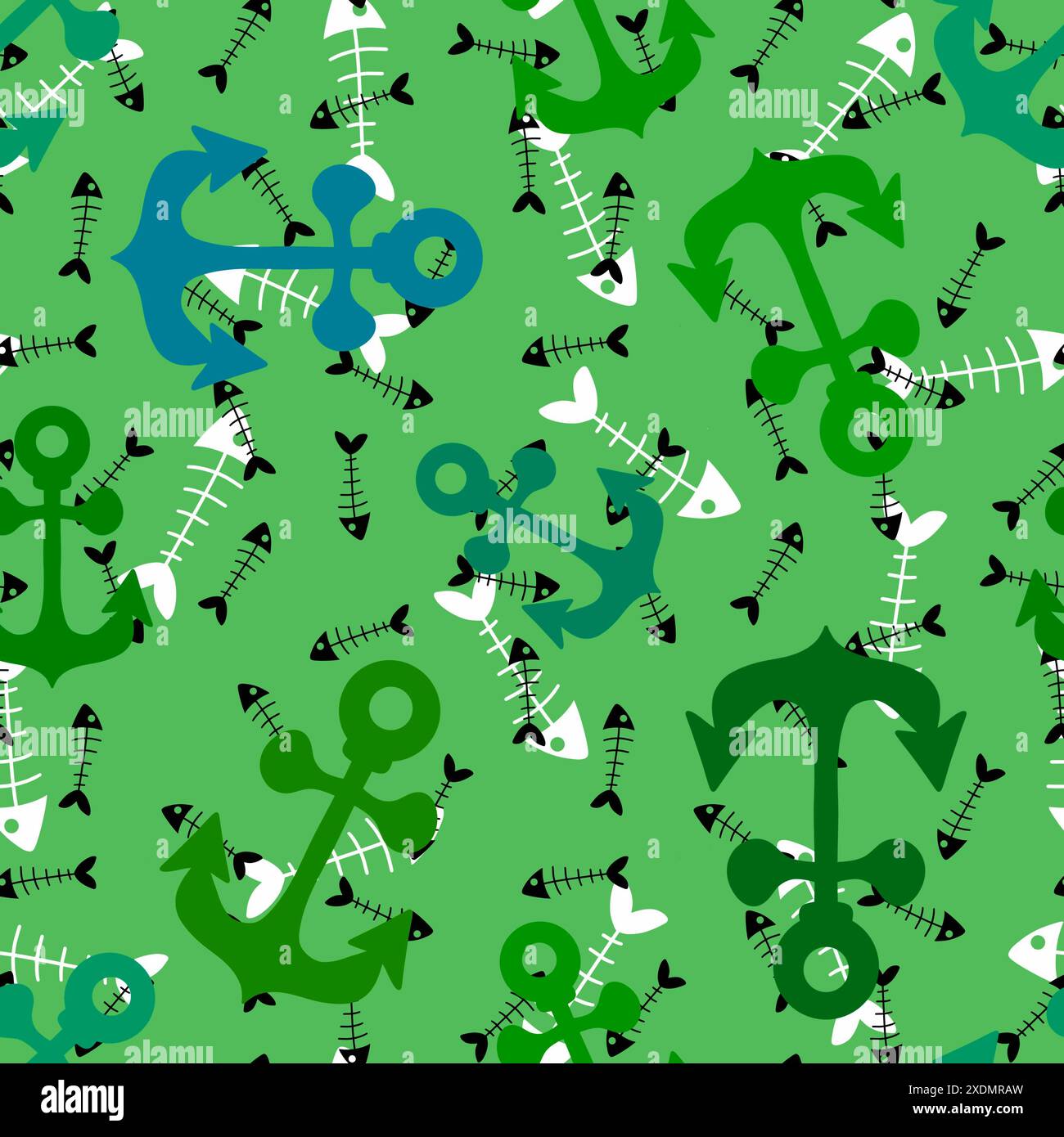 Summer sea anchors seamless pattern for fabrics and clothes and ...