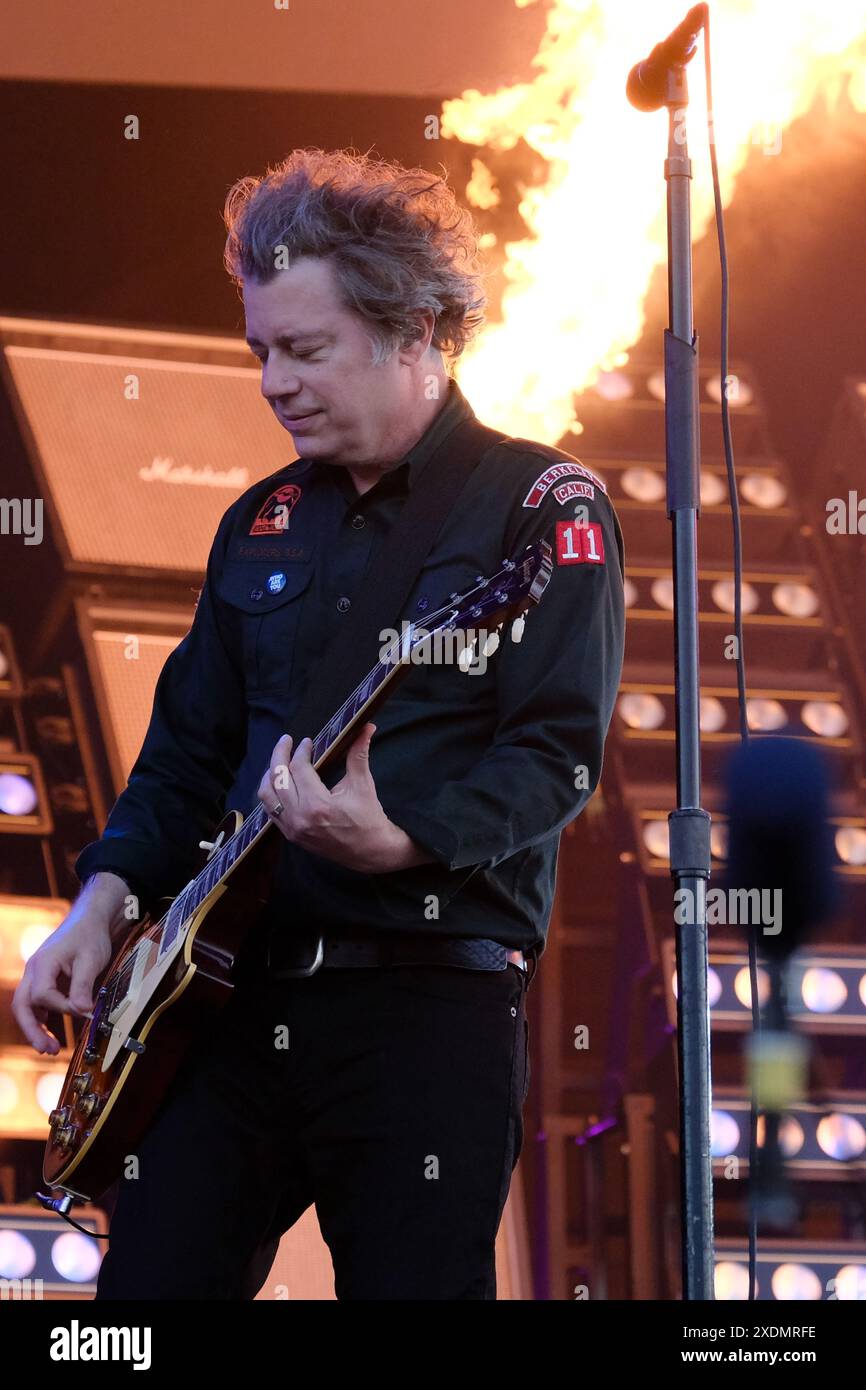 Newport, UK. 23rd June, 2024. Jason White guitarist performs live with ...