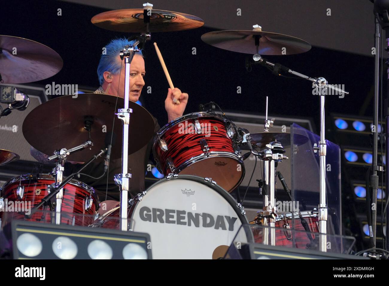 Newport, UK. 23rd June, 2024. Tre Cool drummer performs live with ...