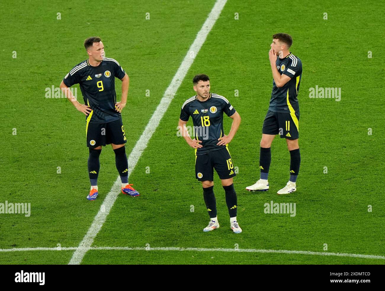 Scotland's Lawrence Shankland (left), Lewis Morgan and Ryan Christie ...
