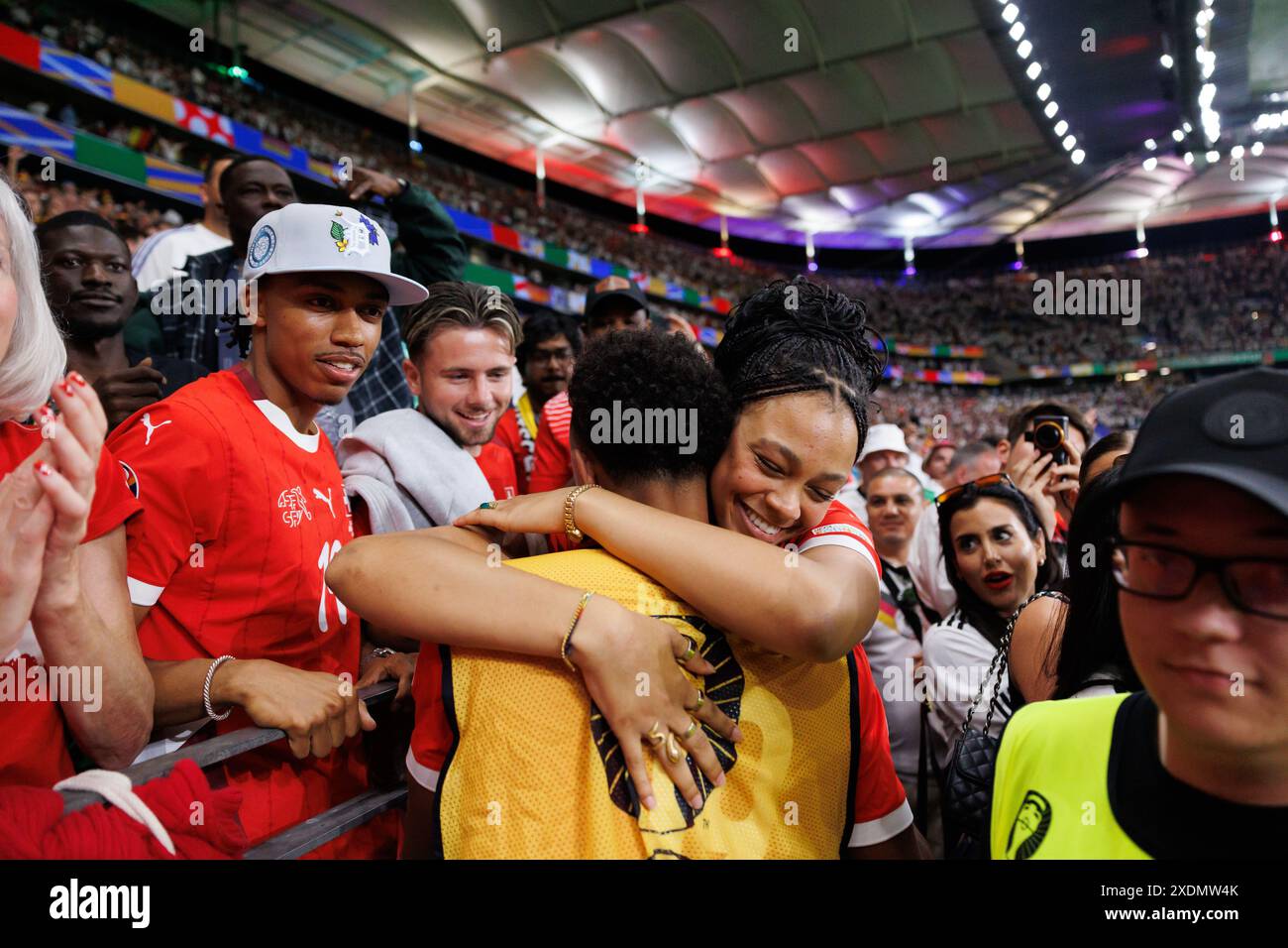 Dan Ndoye seen celebrating with his family during UEFA Euro 2024 game ...