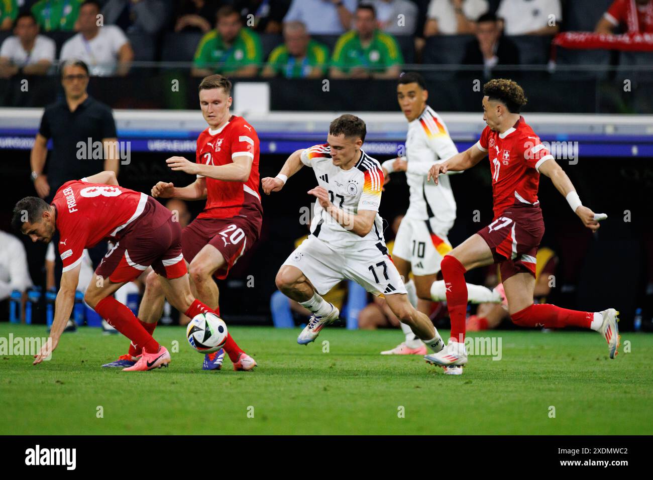 Remo Freuler, Michel Aebischer, Florian Wirtz, Ruben Vargas seen during ...
