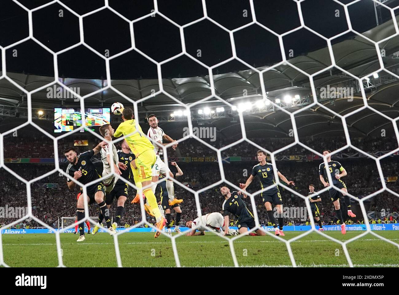 A collision between Scotland goalkeeper Angus Gunn and Hungary's ...