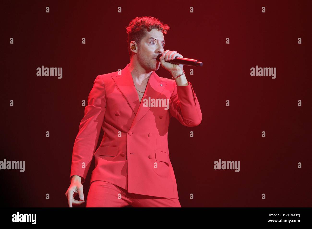 Singer David Bisbal performs during the Tour Volare 2024 concert at the ...