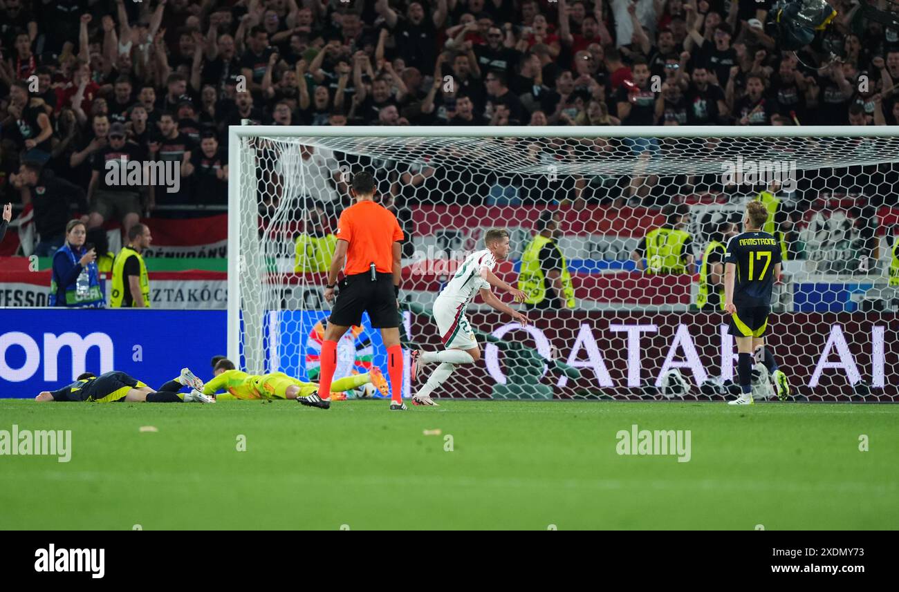 Hungary’s Kevin Csoboth celebrates scoring their side's first goal of ...