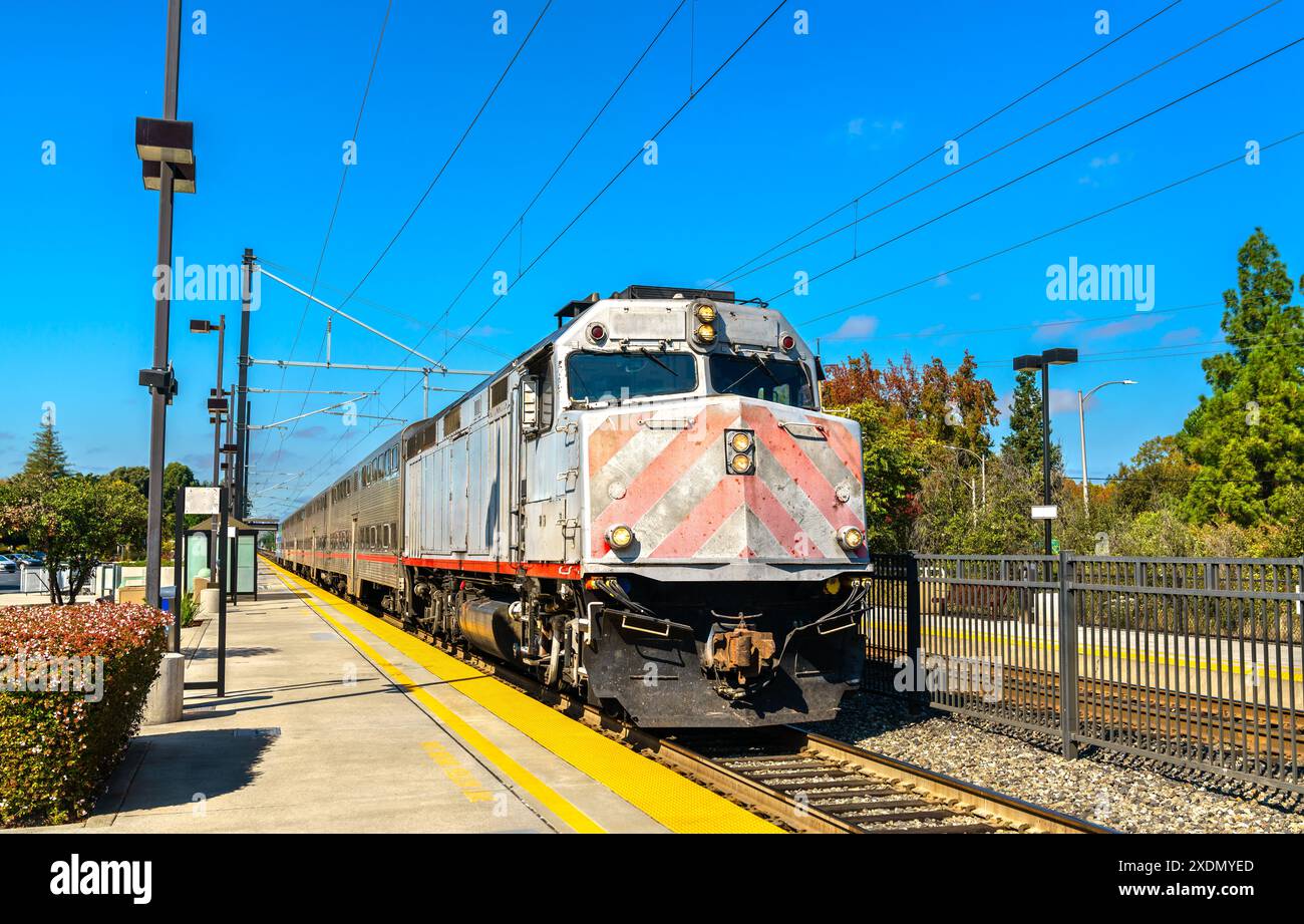 Commuter train at California Avenue Station in Palo Alto - Silicon ...