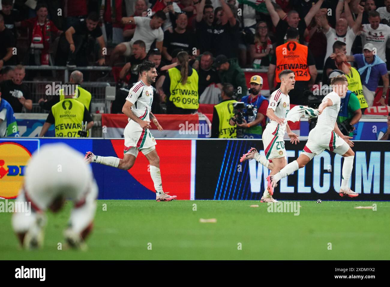 Kevin Csoboth of Hungary celebrates after scoring the victory goal ...