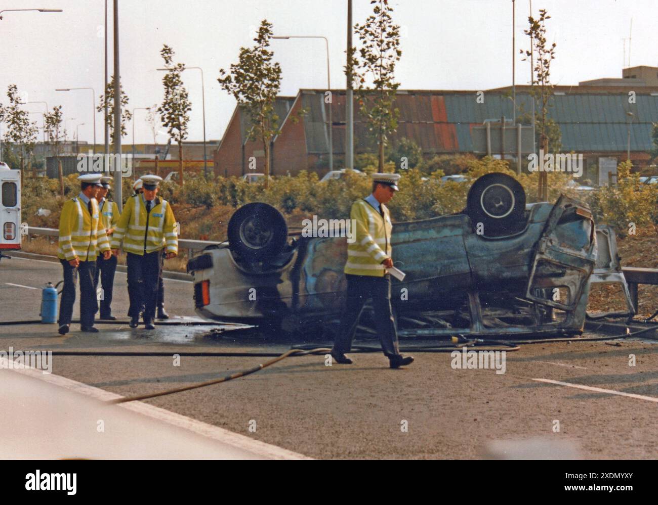 POLICE AT THE SCENE OF THE ROAD TRAFFIC ACCIDENT ON THE M275 ...