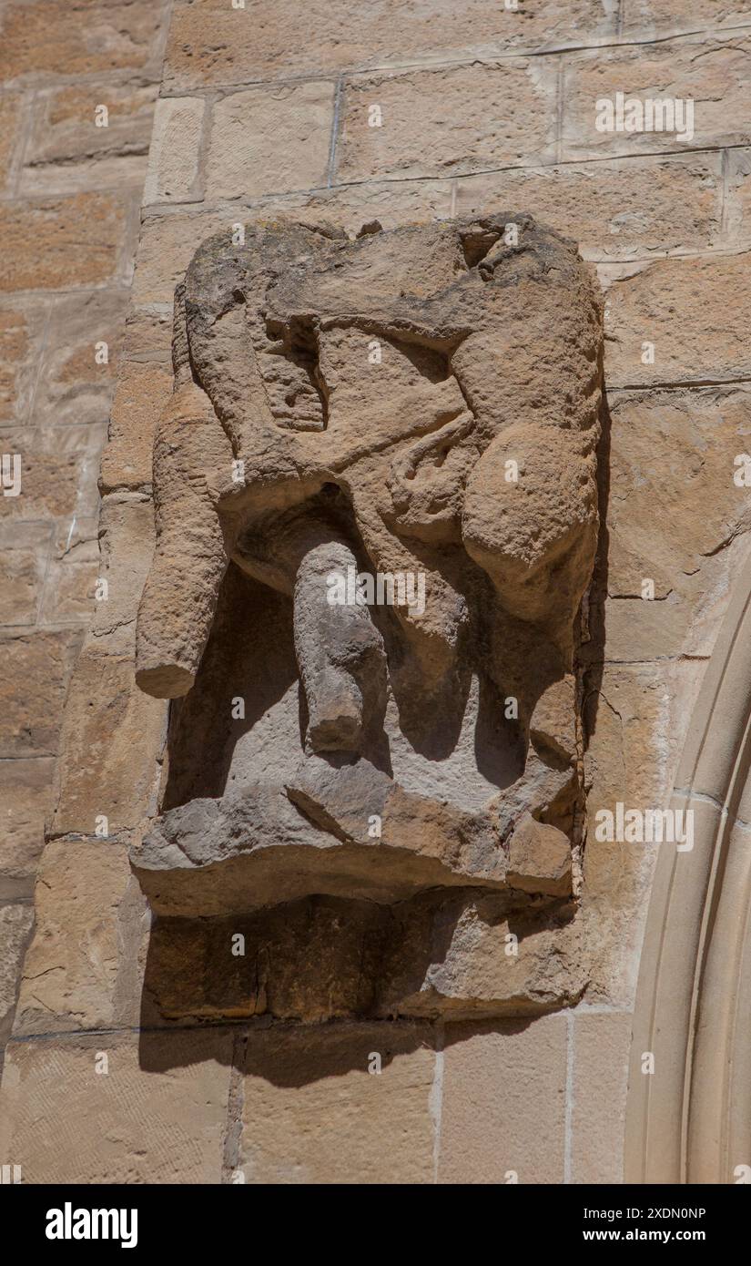 Church of Santiago, Puente La Reina, Navarre, Romanesque Portico Stock ...