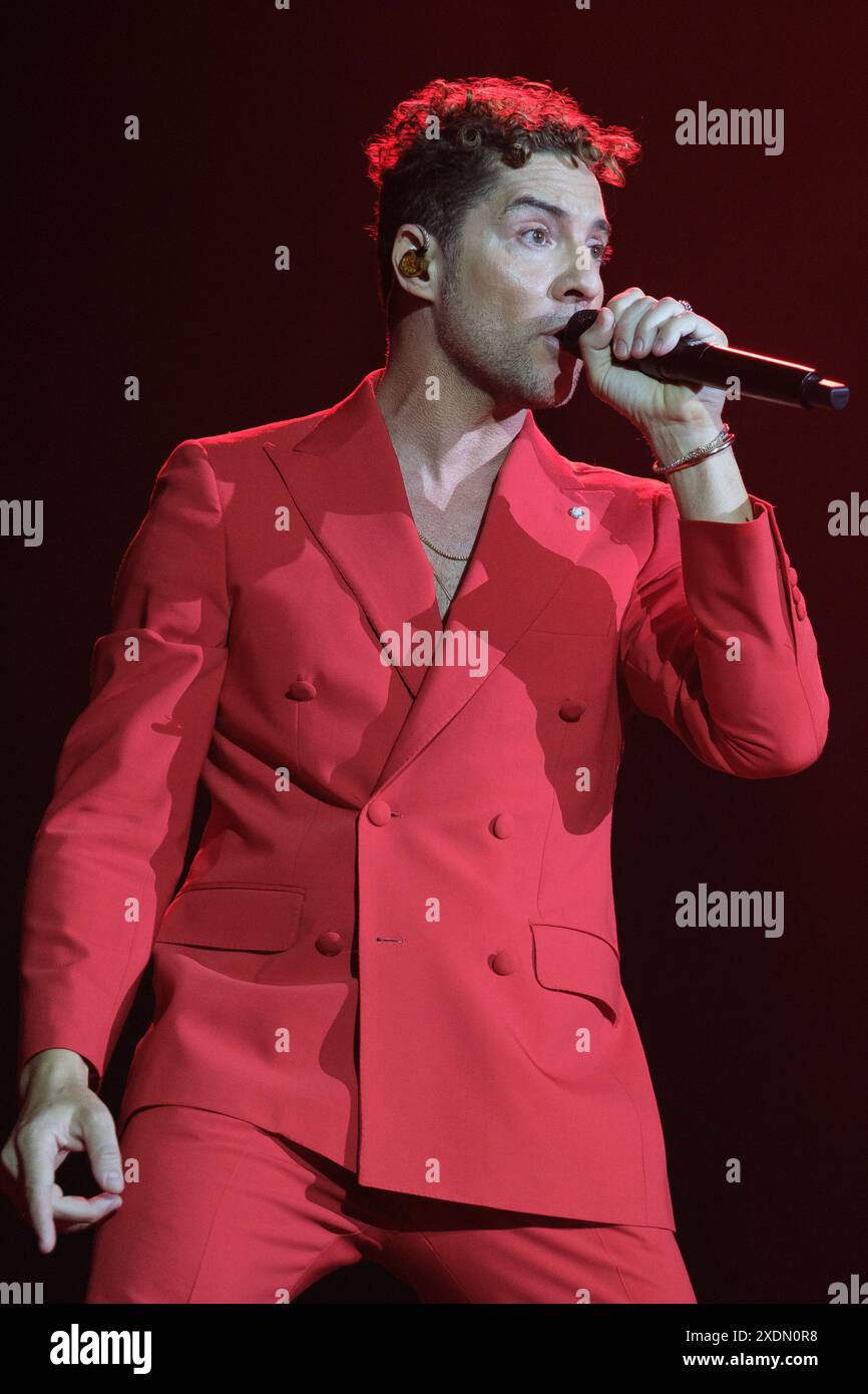 Madrid, Spain. 23rd June, 2024. Singer David Bisbal performs during the ...