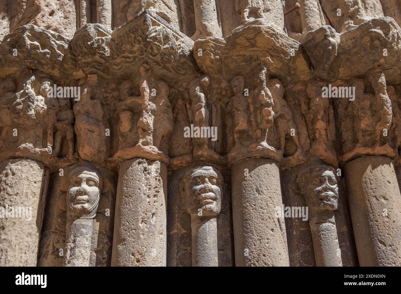 Church of Santiago, Puente La Reina, Navarre, Romanesque Portico Stock ...