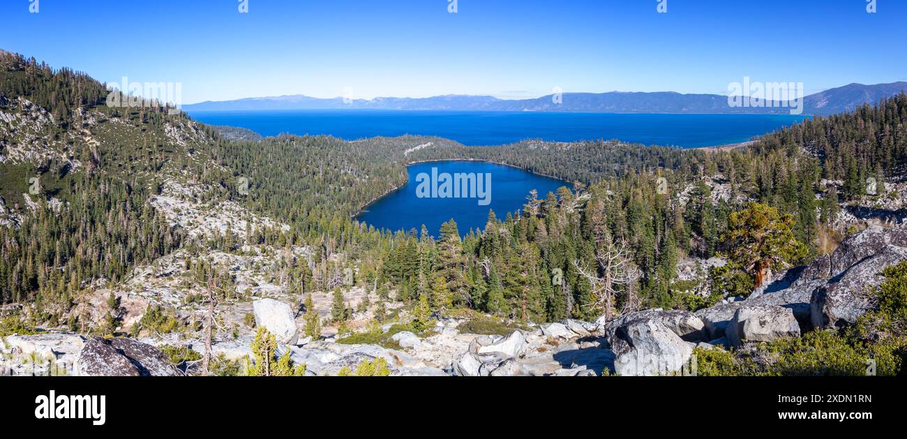 Sierra Nevada California USA Landscape. Cascade Lake Valley Aerial View ...
