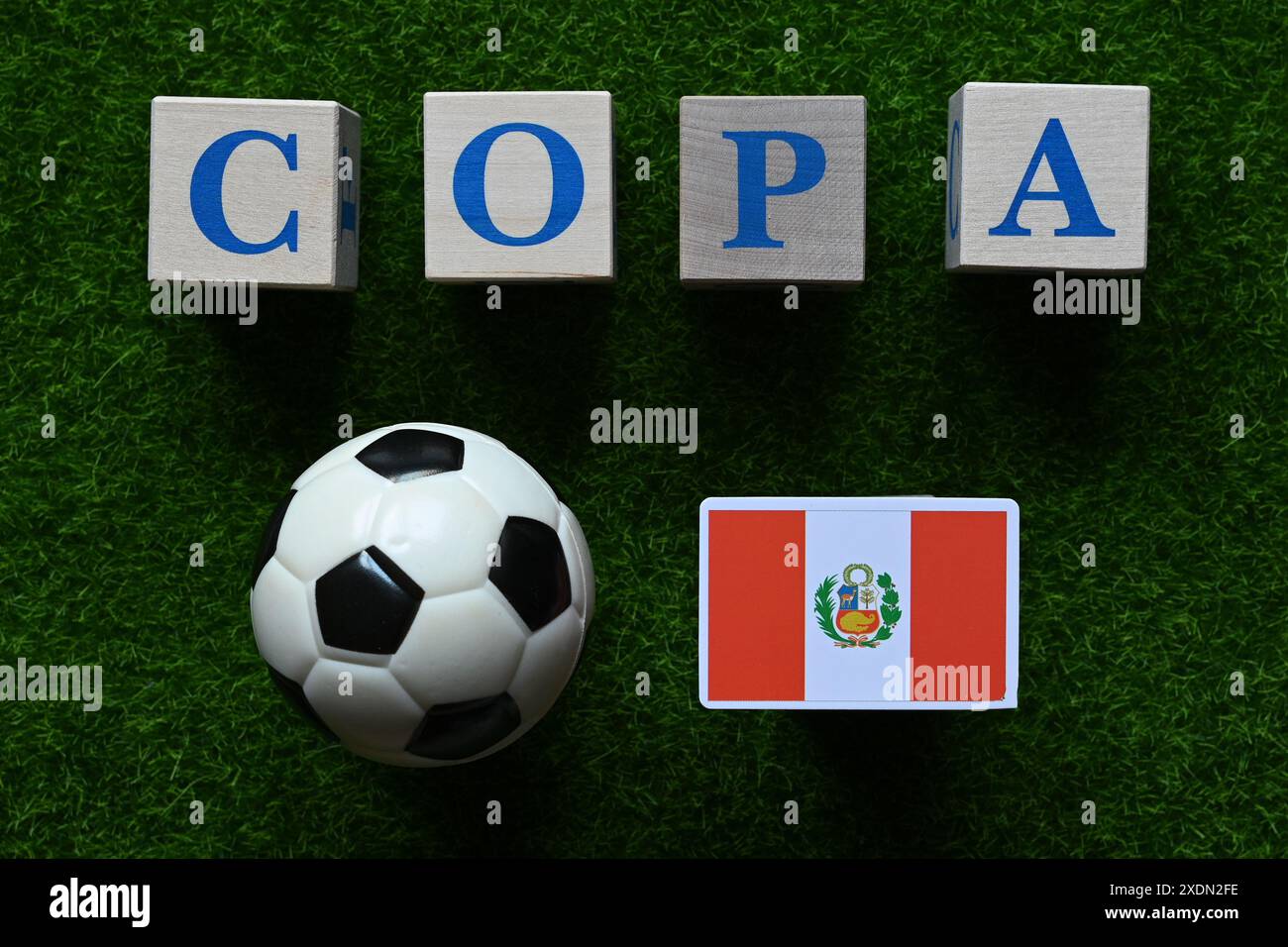 June 20, 2024, Miami, USA. The flag of the Peru national team is a ...