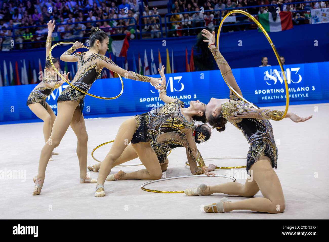 Team China during Group Finals 5 Hoops of FIG Rhythmic Gymnastics World ...
