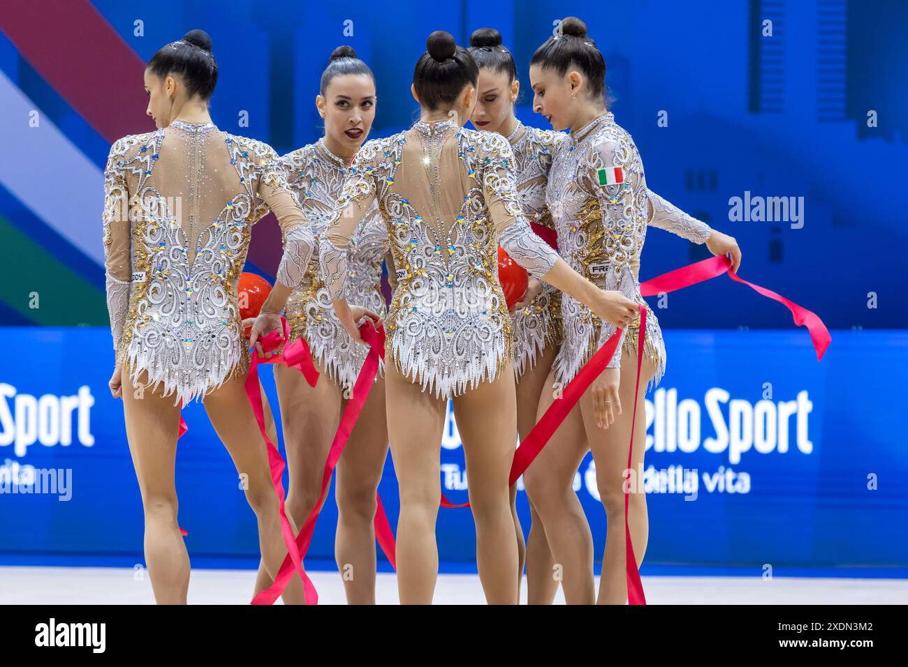 Team China during Finals 3 Ribbons ans 2 Balls of FIG Rhythmic ...