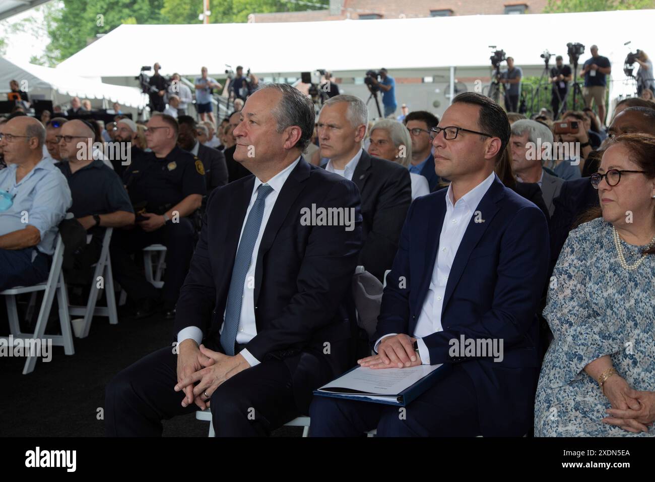 Second gentleman Doug Emhoff, third from right, Pennsylvania Governor ...