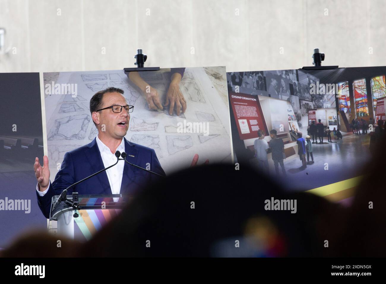 Pennsylvania Governor Josh Shapiro gives remarks during the ...