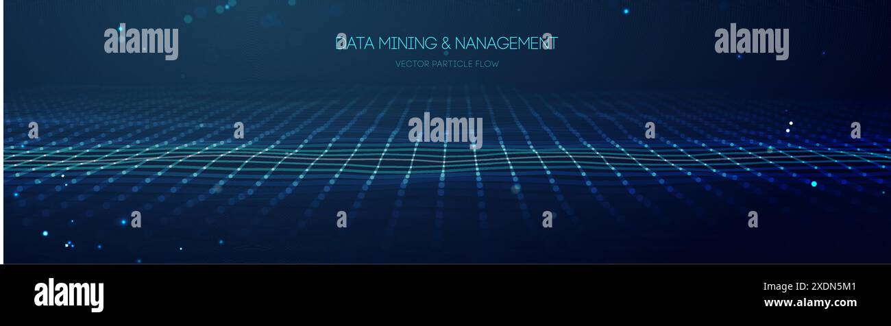 Futuristic data grid with particle flow Stock Vector Image & Art - Alamy